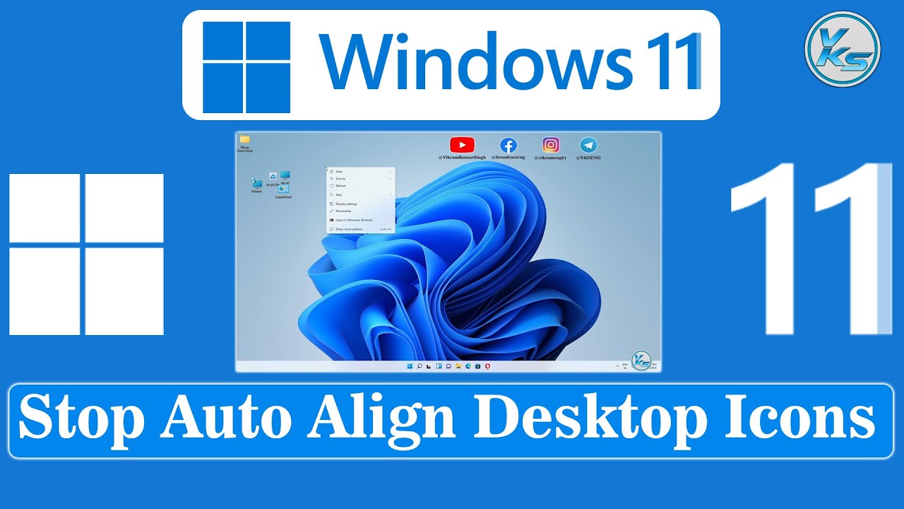 How To Align Desktop Icons Where You Want Them And Stop Auto Align in ...