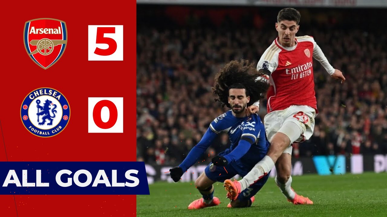 Arsenal vs Chelsea All 5 GOALS & HIGHLIGHTS: Kai Havertz, Ben White ...