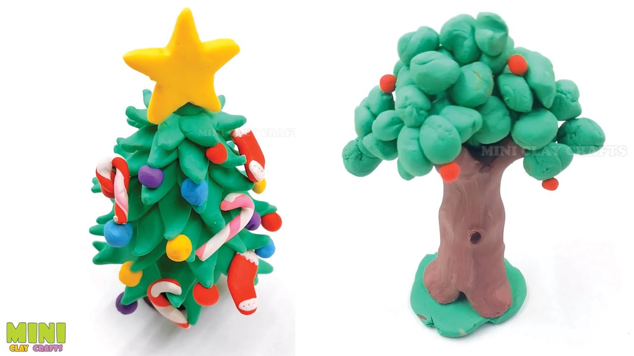 "Make Your Own Adorable Miniature Clay Christmas Trees: Festive ...