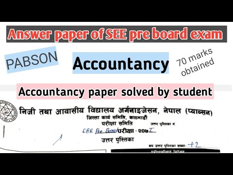 Accountancy Answer sheet of a student||Class 10||SEE Pre board Exam ...