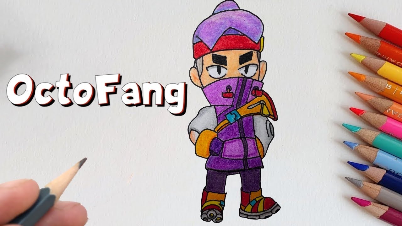 How to draw new Brawler skin OctoFang ( Brawl stars ) - YouTube