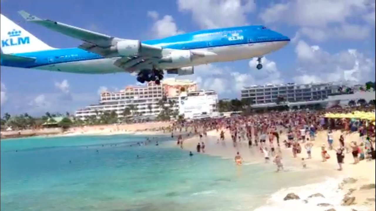 Maho Beach SXM Airport KLM 747 Landing - Cruise with the Stews 2015 ...