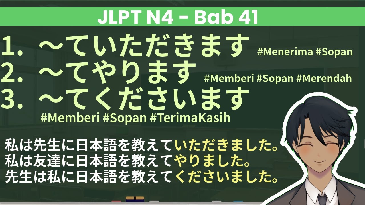 【Bunpou JLPT N4】 Minna no nihongo bab 41 - Belajar Grammar Bahasa ...