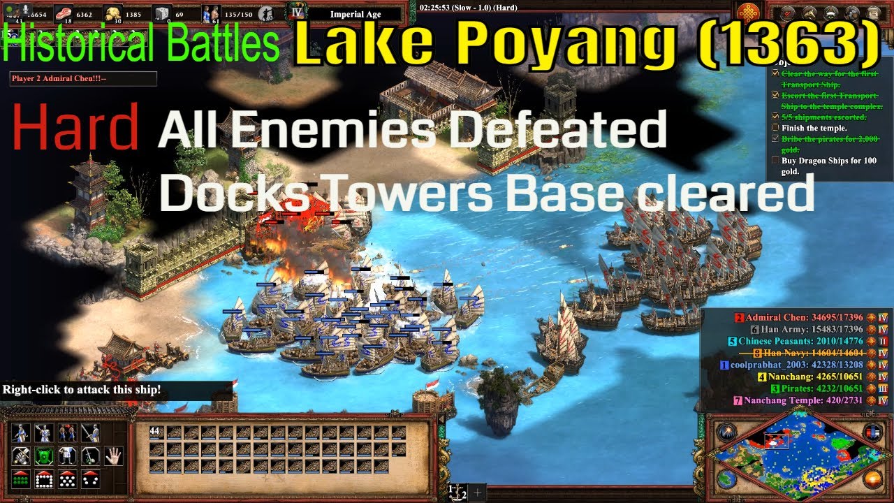 AOE2 DE: Historical Battles | Lake Poyang (1363)| Hard | - YouTube