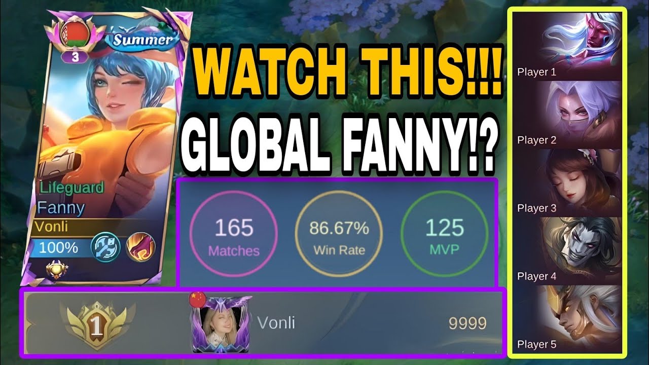 TOP 1 GLOBAL FANNY VS ENEMY FULL COUNTER!! | FANNY SOLO RANK GAMEPLAY ...