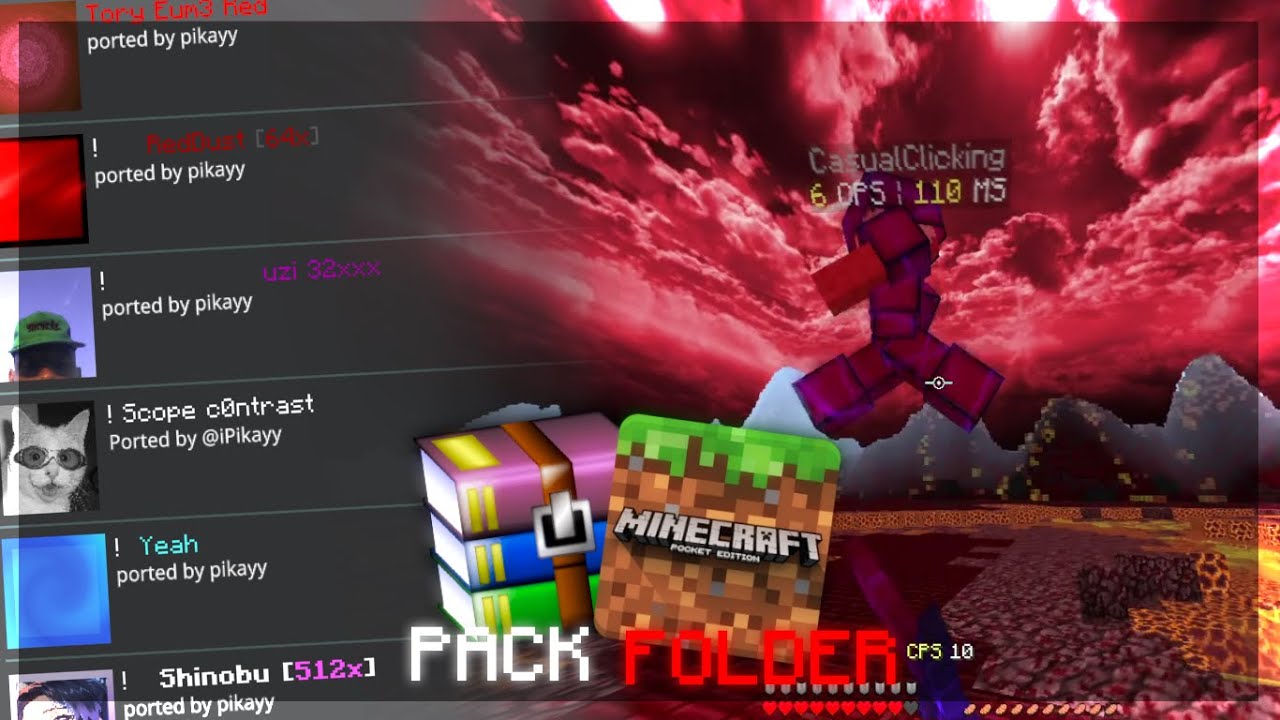 MCPE Pack Folder #1 (20+ PACKS) - YouTube