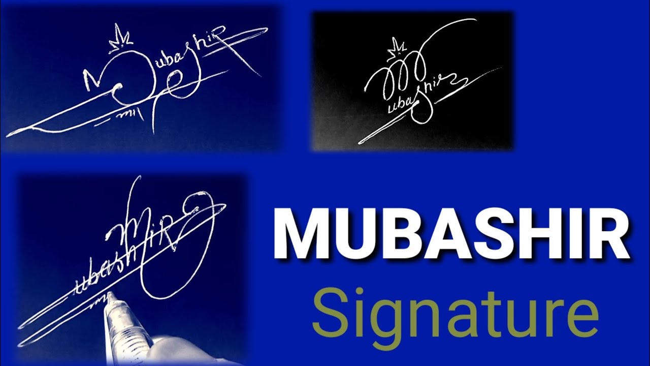 How to draw signature like billionaires || MUBASHIR different signature ...