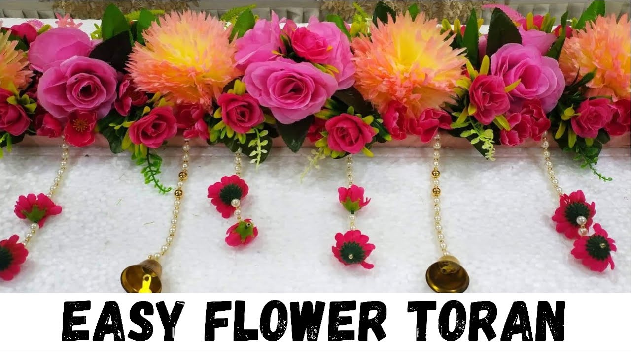 Easy flower toran //Floral bandhanwar // Toran // Diwali decoration ...