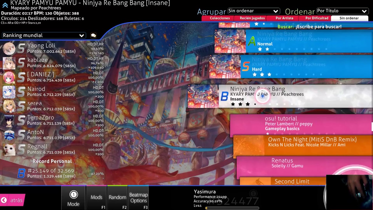 osu! ninja re-bang bang Insane - YouTube