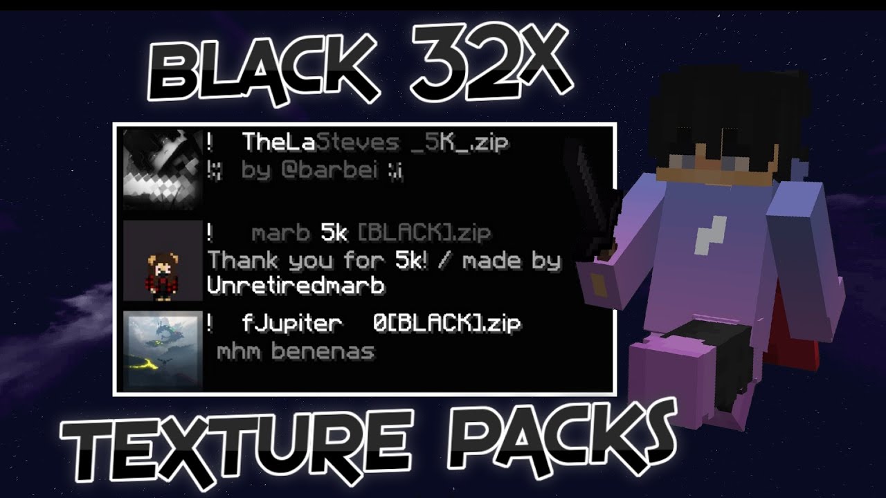 3 black 32x texture packs (bedwars) - YouTube