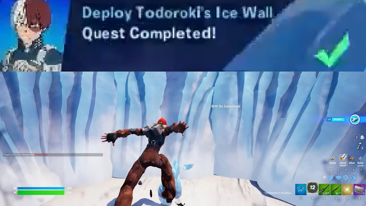 Deploy Todoroki's Ice Wall Fortnite - YouTube