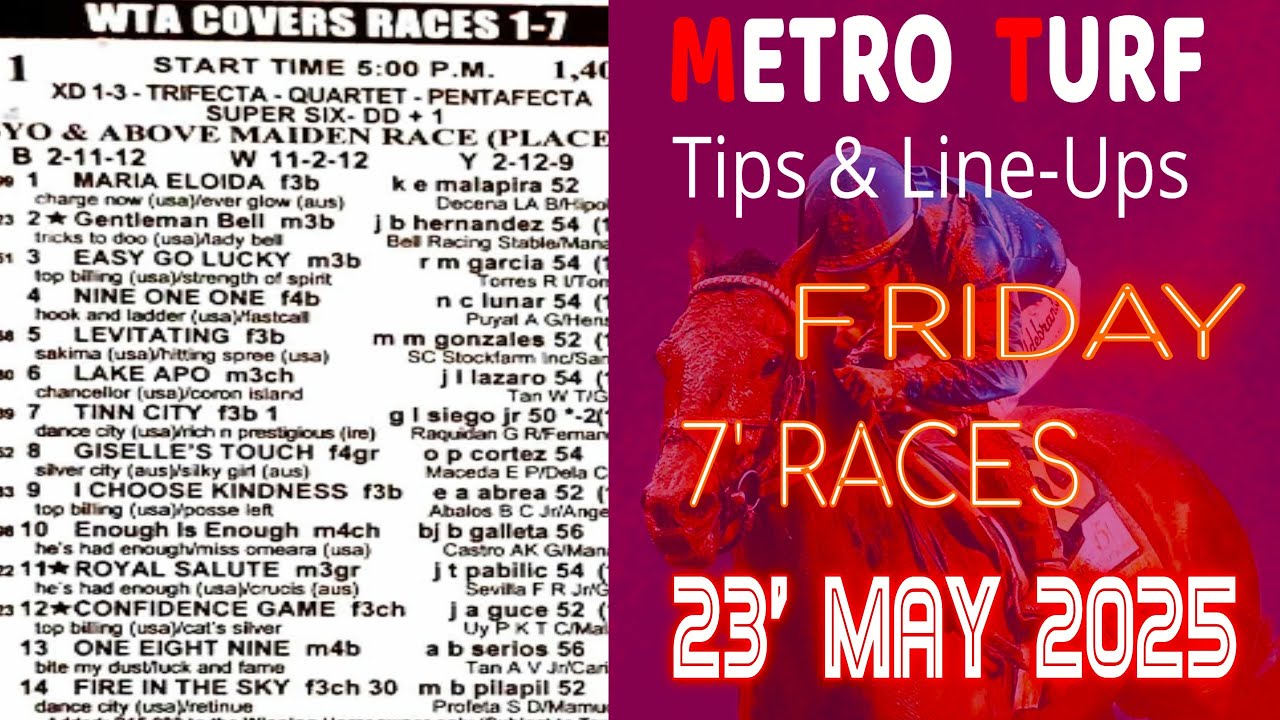 MMTCI LIVE RACING KARERA TIPS FOR FRIDAY | MAY 23, 2025 | 5:00 PM START ...