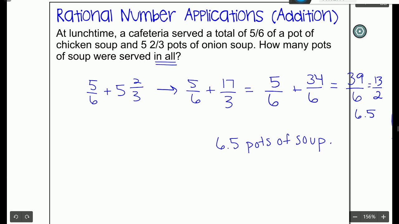 Rational Number Applications #1 - YouTube