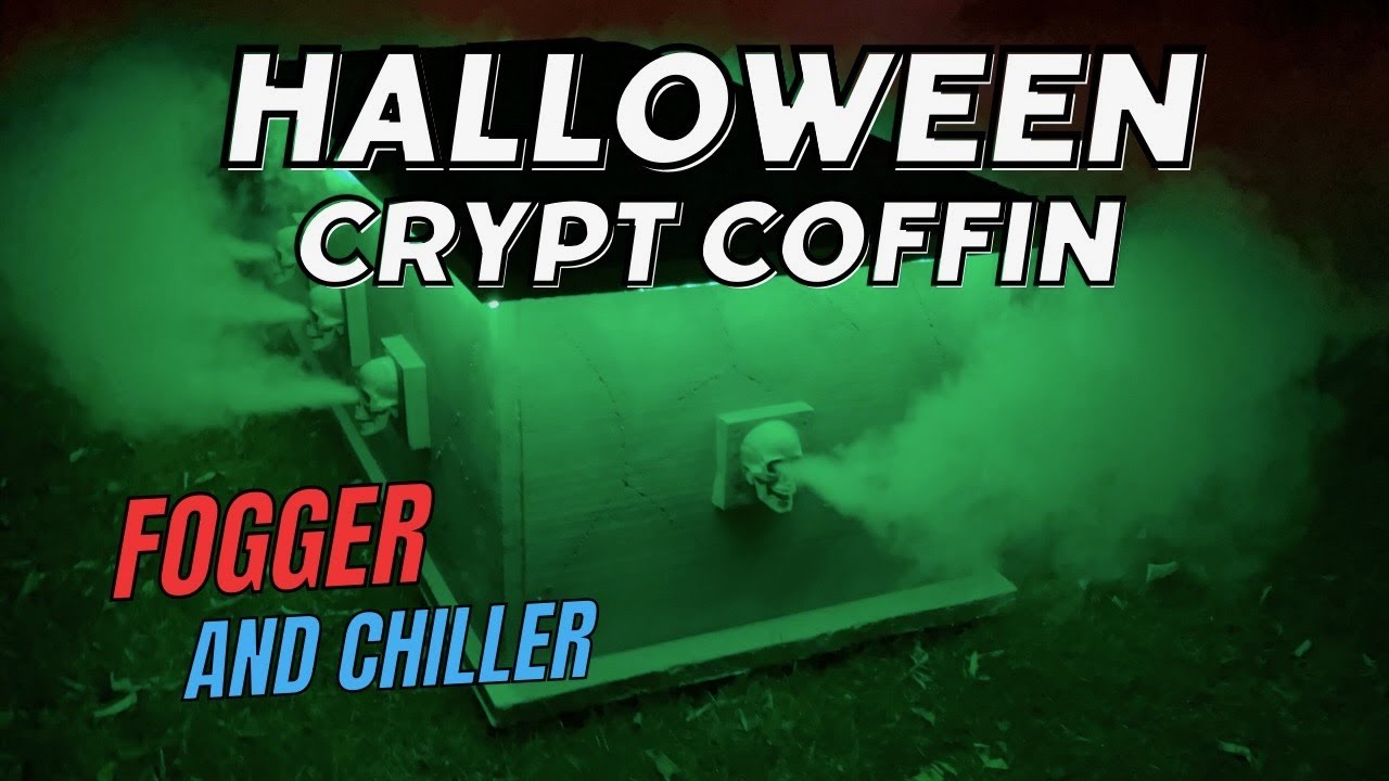 How To Make a Halloween Foam Coffin Crypt Graveyard Decoration with Fog ...