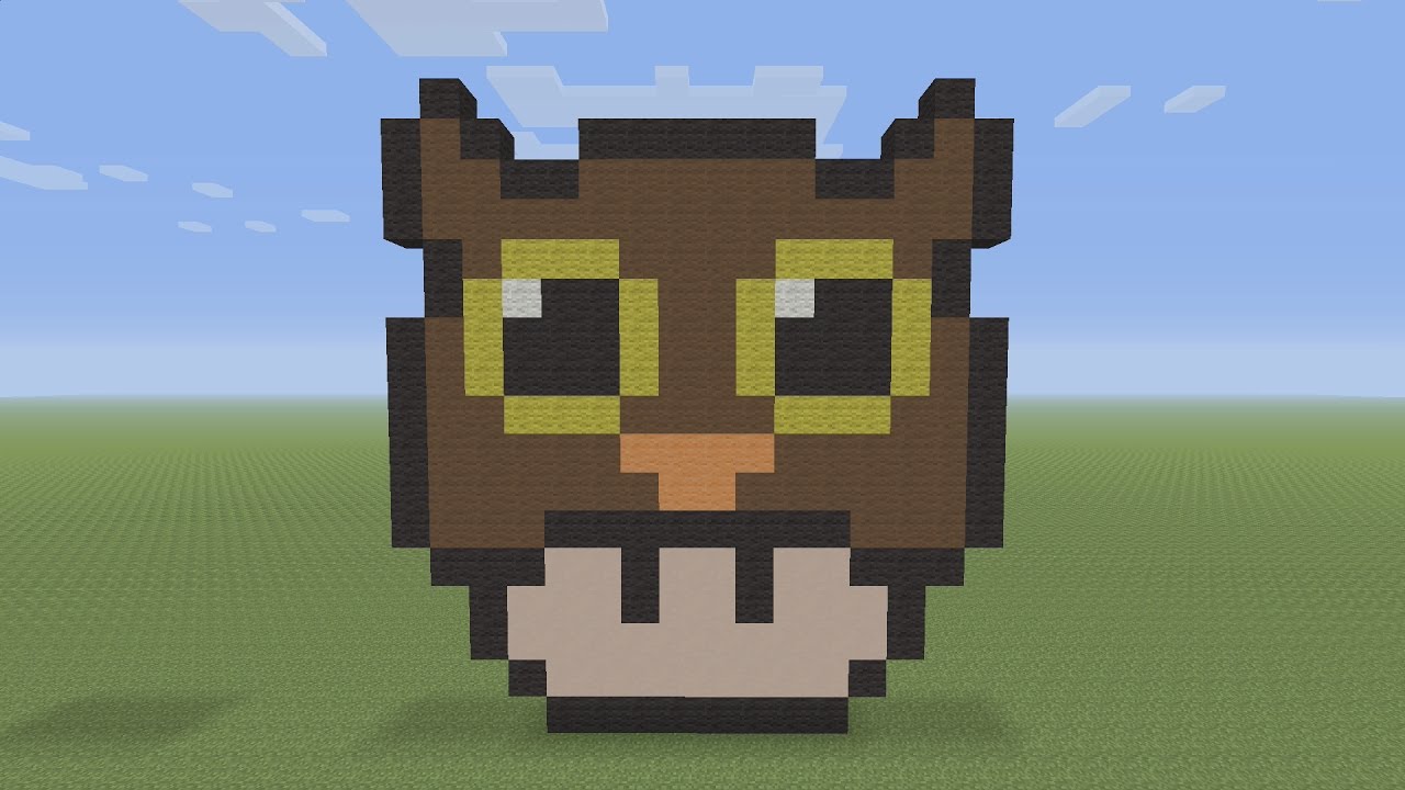 Minecraft Pixel Art - Owl Mushroom Head - YouTube