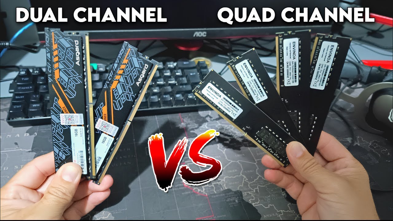 DUAL CHANNEL vs QUAD CHANNEL - Teste de memoria RAM - YouTube