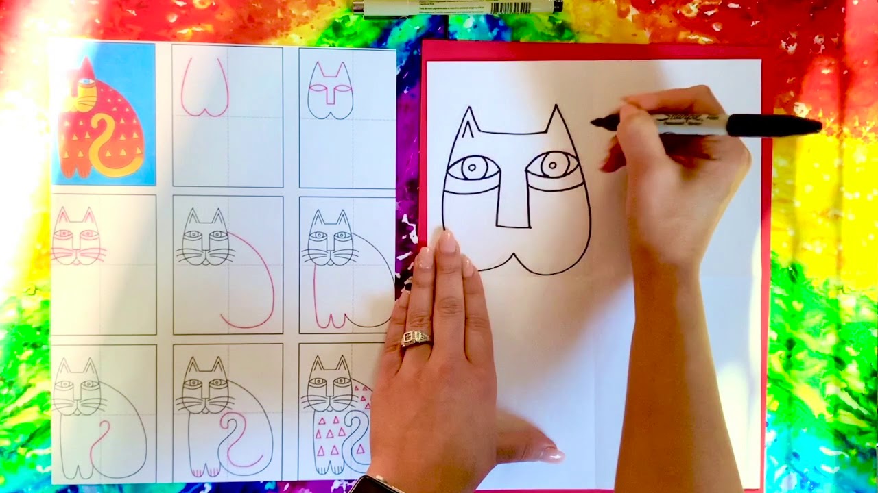 Laurel Burch Fantastic Felines drawing - YouTube