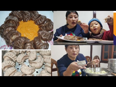 Making Millet Veg Momo||Mukbang with My Son - YouTube