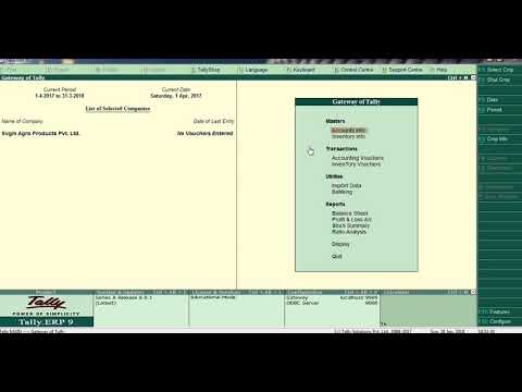 Tally accounting master creation - YouTube