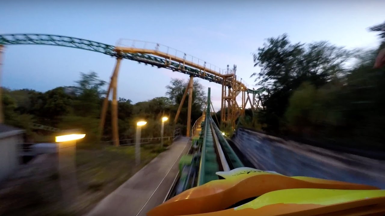 Cheetah Hunt Roller Coaster Night POV Busch Gardens Tampa ...