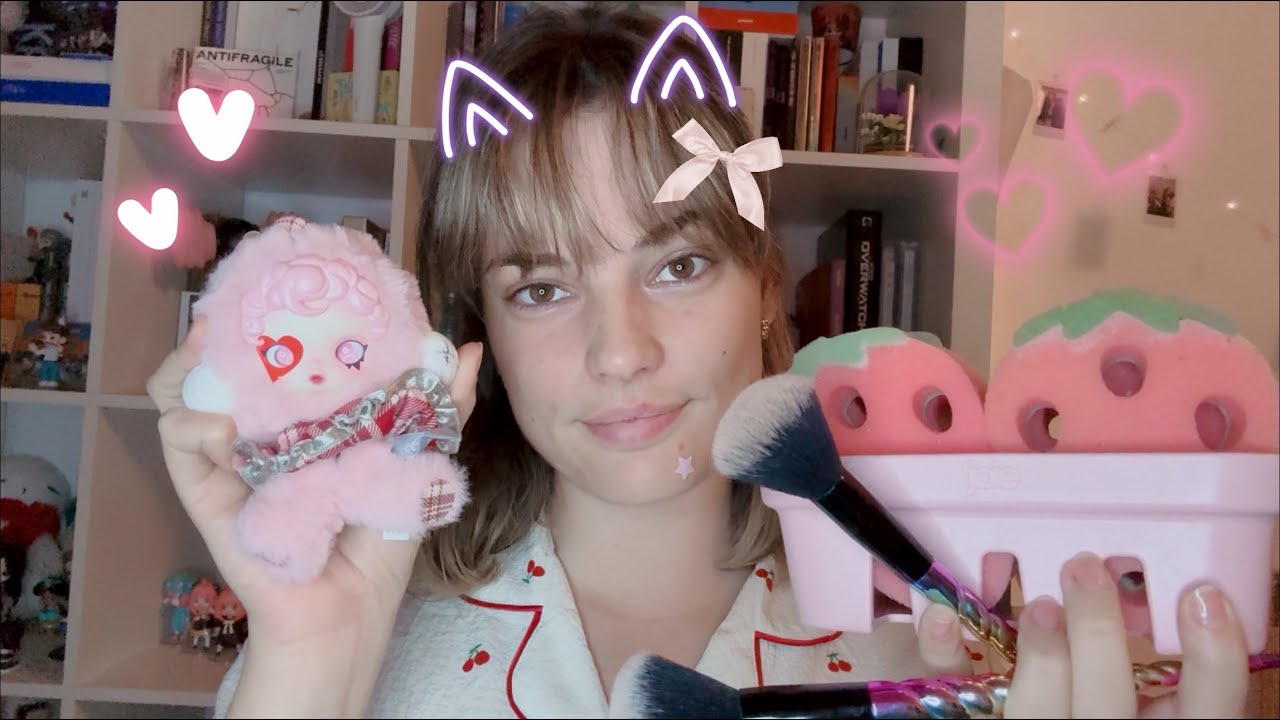 [ASMR] Cute Pink triggers ♡ - YouTube