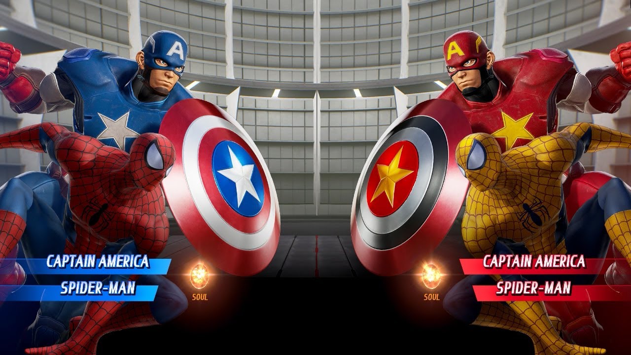 Captain America & Spider Man VS Red Captain America & Yellow Spider Man ...