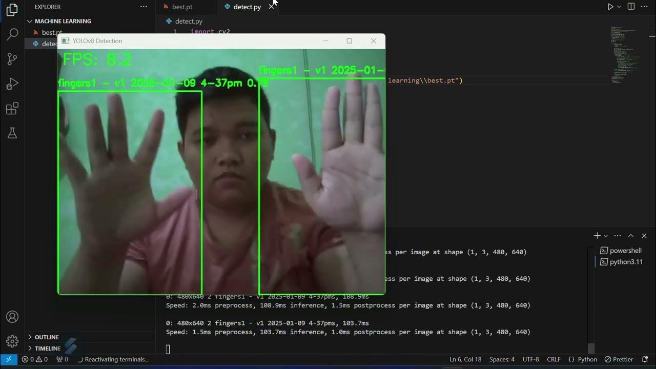 Implementasi Deteksi Telapak Tangan Menggunakan YOLO V8 - YouTube