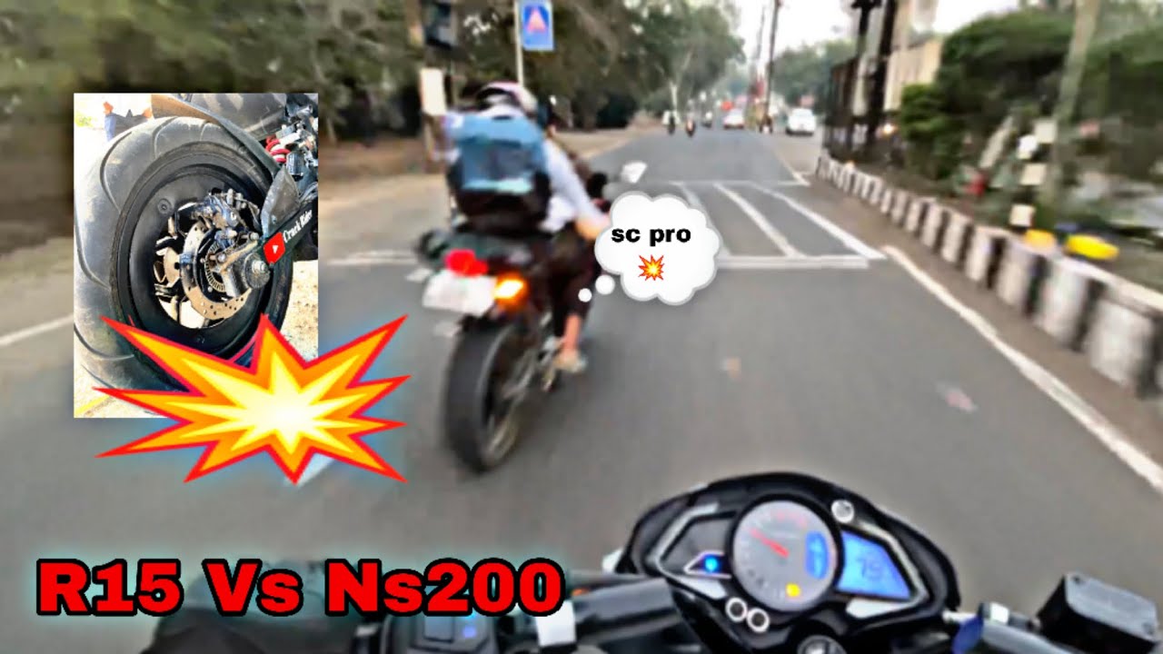 Pulsar Ns200 Vs Yamaha R15 drag race on road with @Crack_Rider01 - YouTube