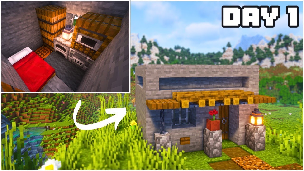 Minecraft: How to Build a Survival Stone House! - YouTube