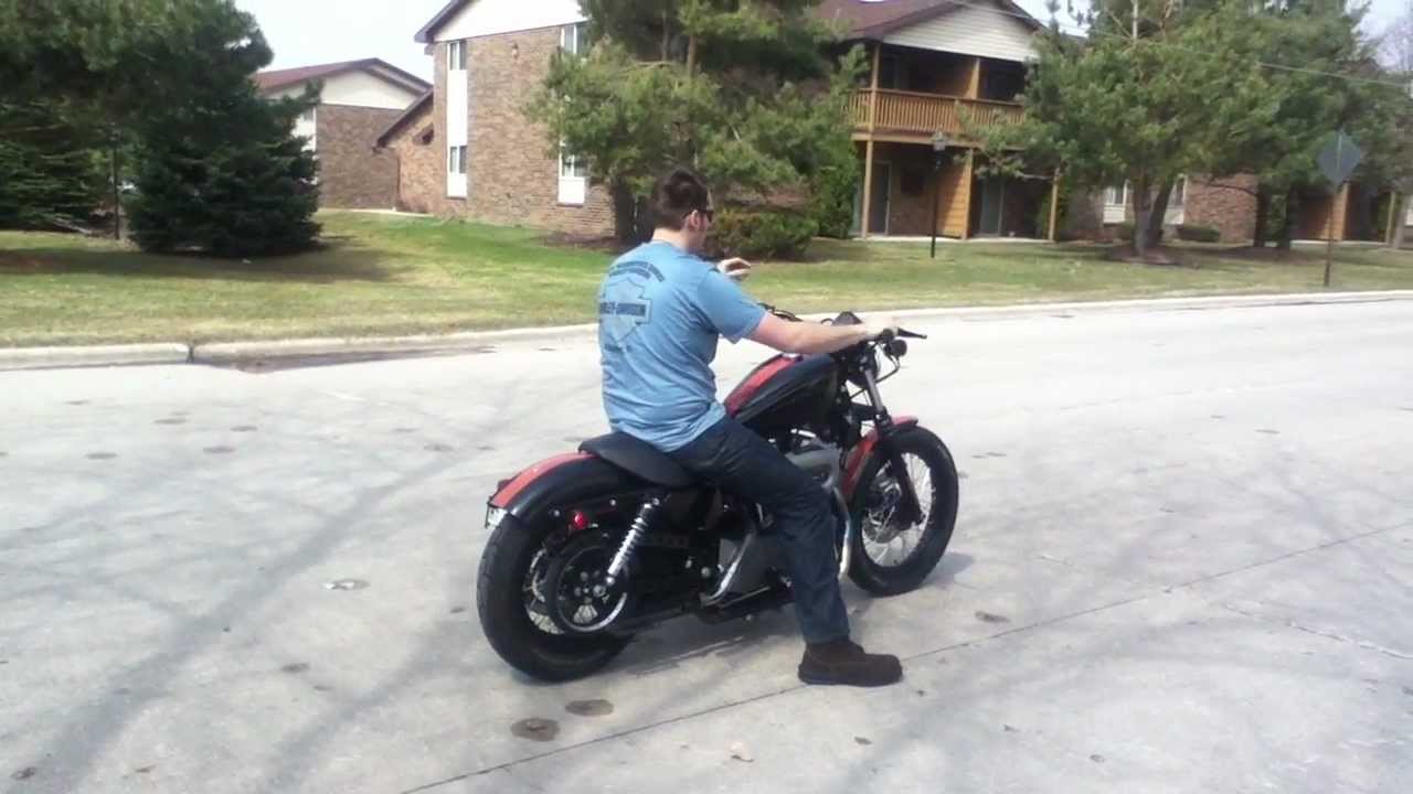 Harley Davidson 1200 sportster nighster no mufflers - YouTube