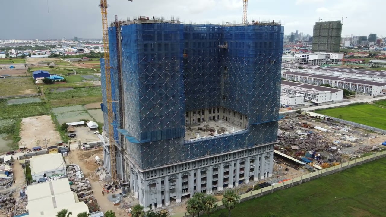Drone Footage Of New Building Under Construction In Sen Sok, Phnom Penh ...
