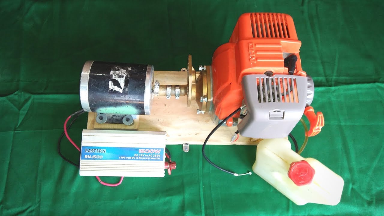 How to make 220v Dynamo Generator Using 2 stroke Engine Using ...