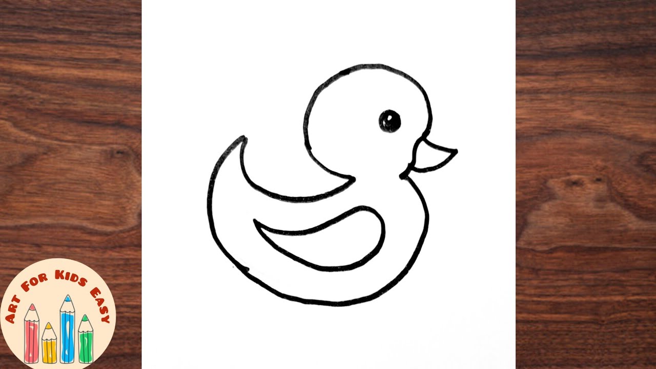How to draw a duck | Cute baby duck drawing for kids | Easy drawing ...
