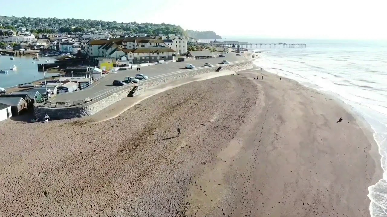 Teignmouth Backbeach and Sea-front by Drone - YouTube