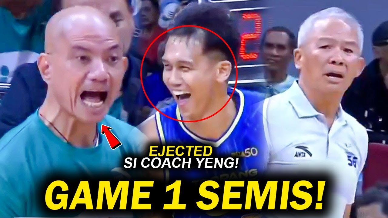 EJECTED si Coach Yeng! Napapangiti na lang si Poy Erram! Takeover si RR Pogoy! Game 1 Semifinals ...