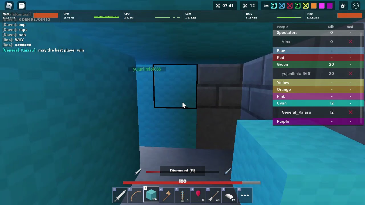 Clapping rageblade player in roblox bedwars - YouTube