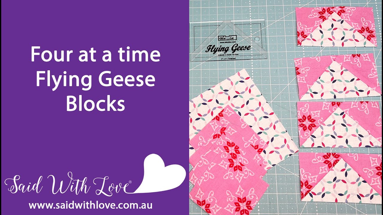 How to make Flying Geese blocks four at a time. - YouTube