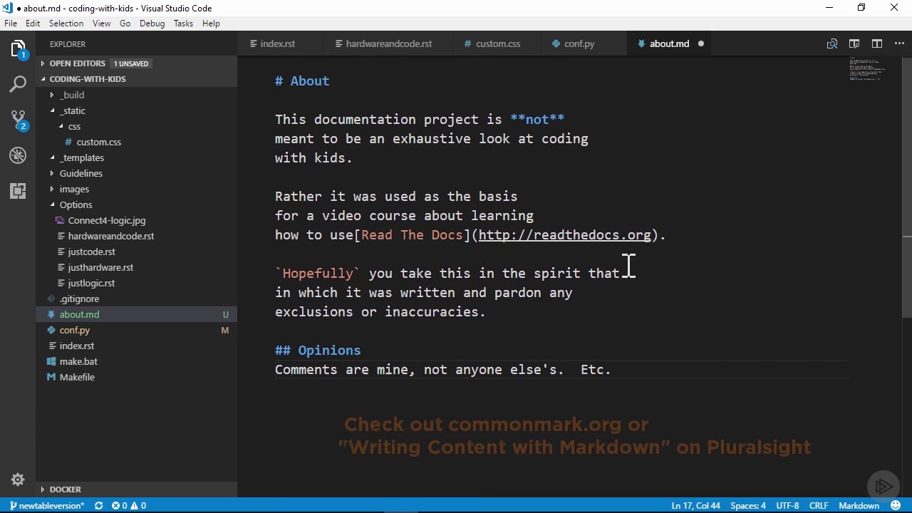 35 Add Markdown Support and a Markdown Document - YouTube