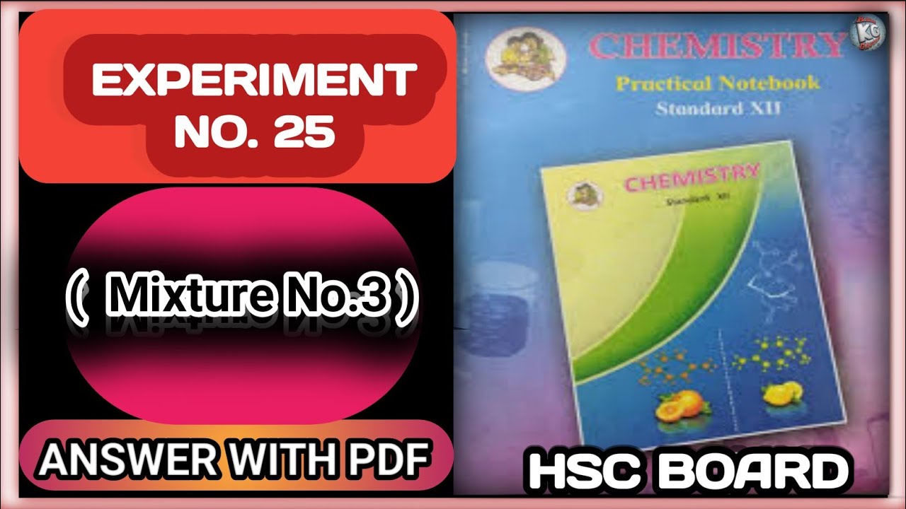 Experiment No.25 (Mixture 3 )|Class 12th Chemistry Practical Notebook ...