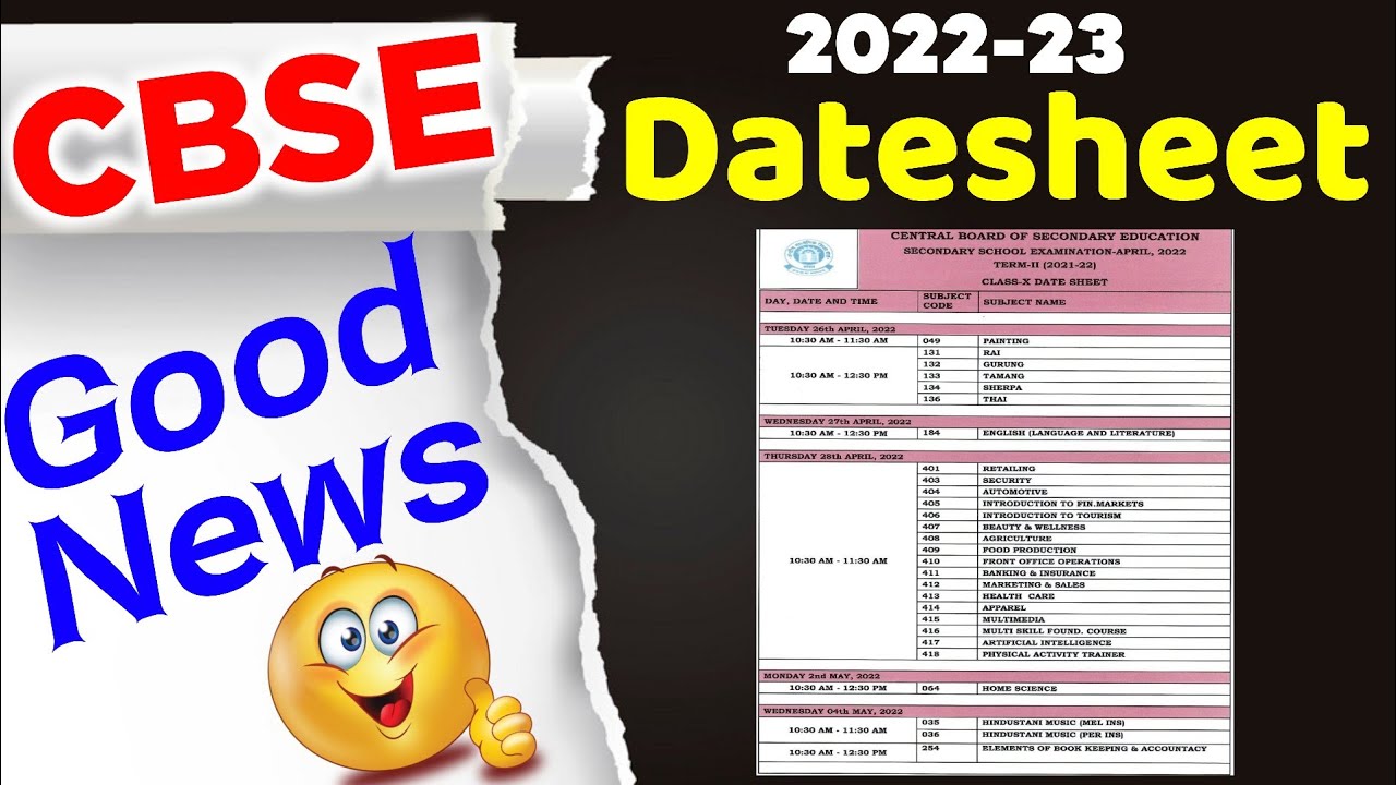 Cbse Datesheet 2023 | Cbse Latest News | Cbse Exam Routine 2023 | Cbse ...
