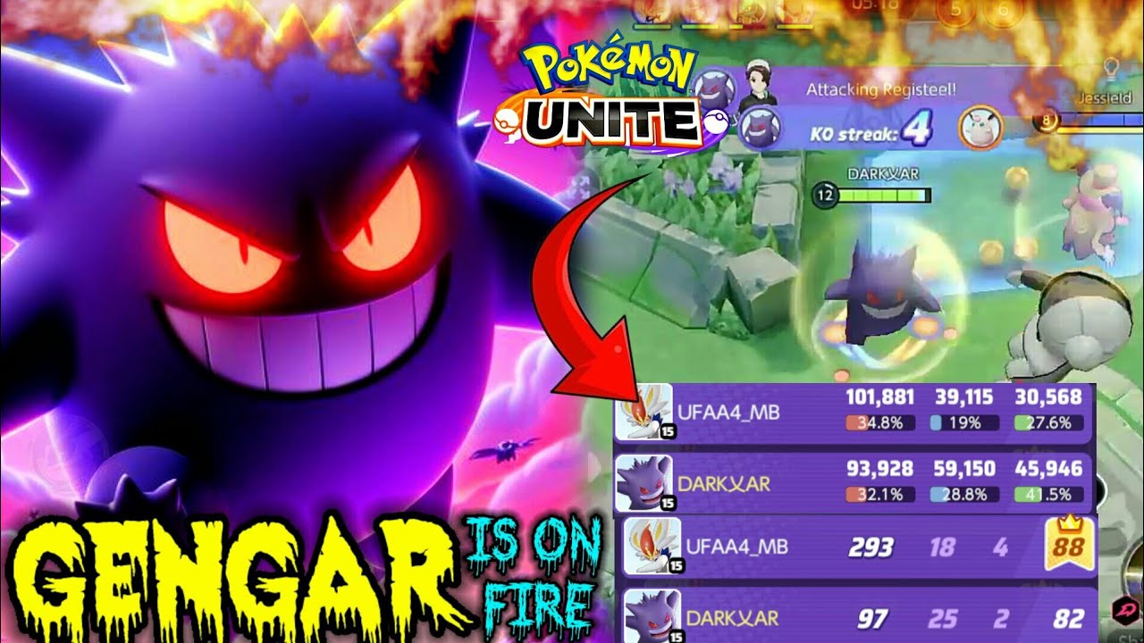 Gengar Is On Fire 🔥🔥 || Pokemon Unite Gameplay || Unite For All Ages ...