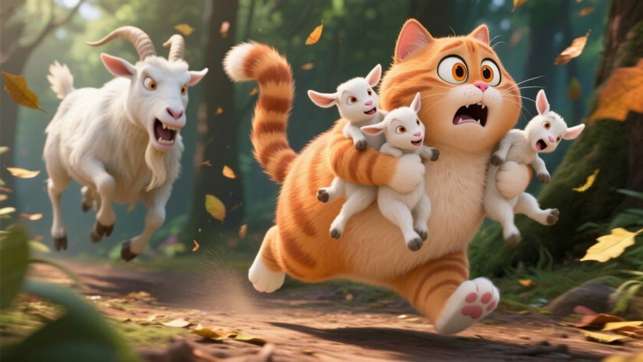 🐱 Funny Tabby Cat vs Angry Goat Mom – Full Story! 🐐😂 | Viral Animal ...