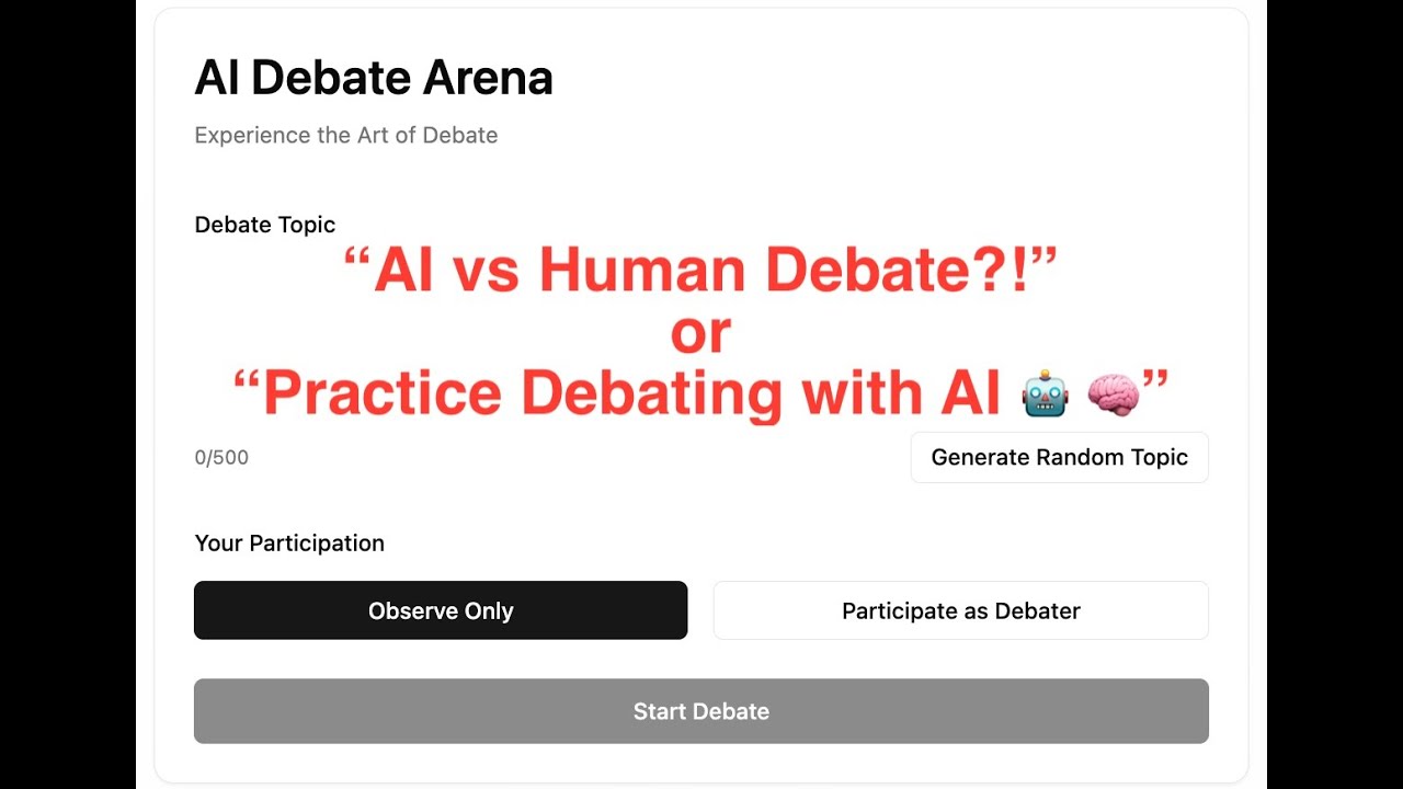 I built an AI Debate Arena — Practice Debate & Public Speaking with AI ...