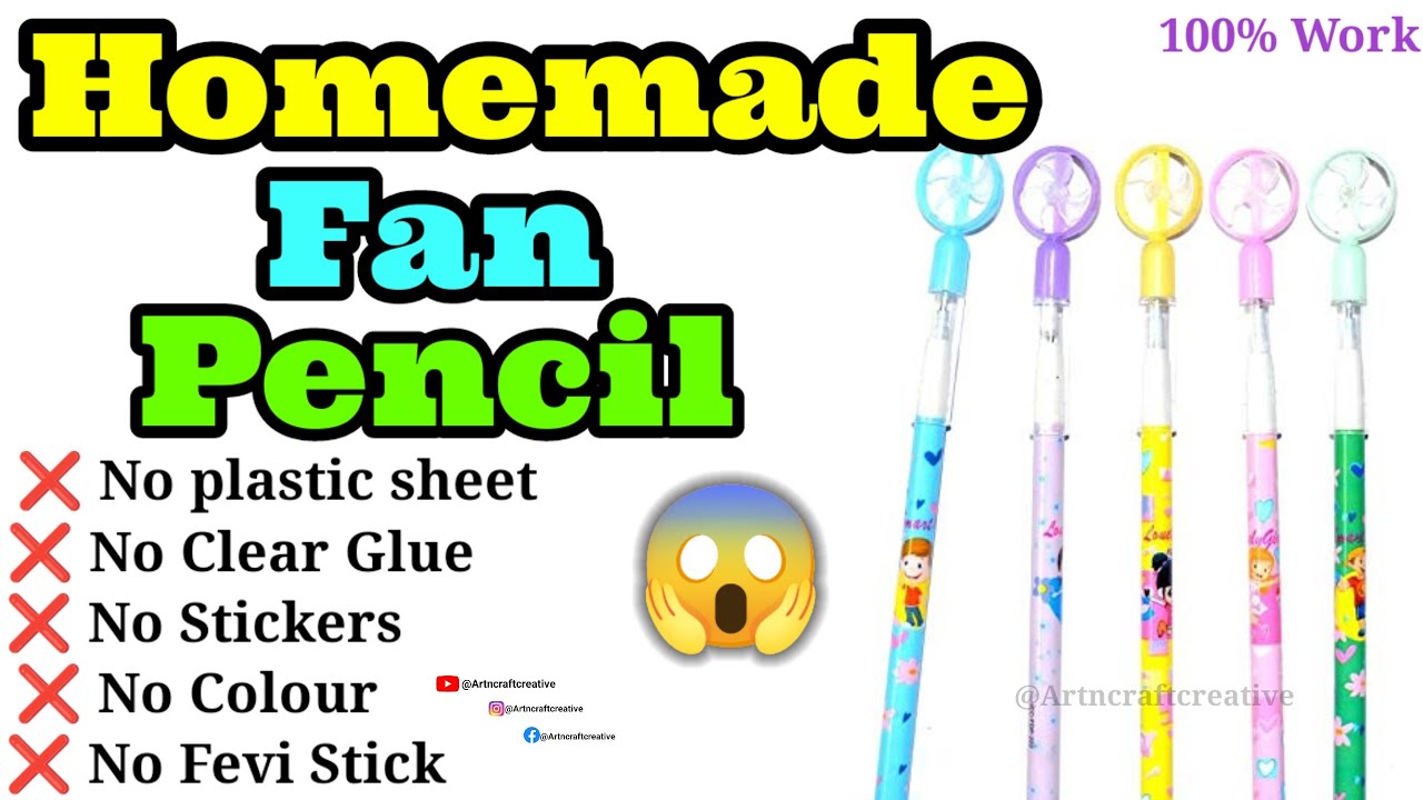 🌷How to make Cute Fan Pencil | DlY fan pencil at home | Homemade Craft ...