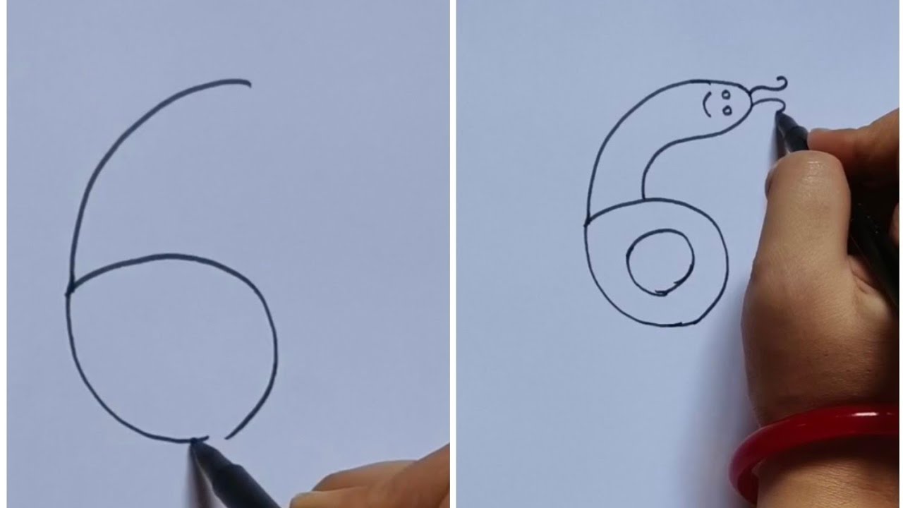 how to draw using number 6 #everyone #drawing #highlights #art #using ...