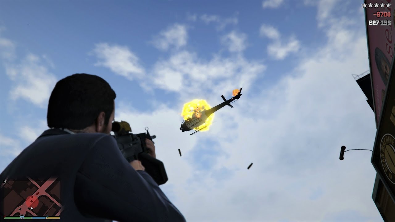 GTA 5 - Michael's FIVE STAR COP BATTLE At BEAN MACHINE (GTA V Funny ...