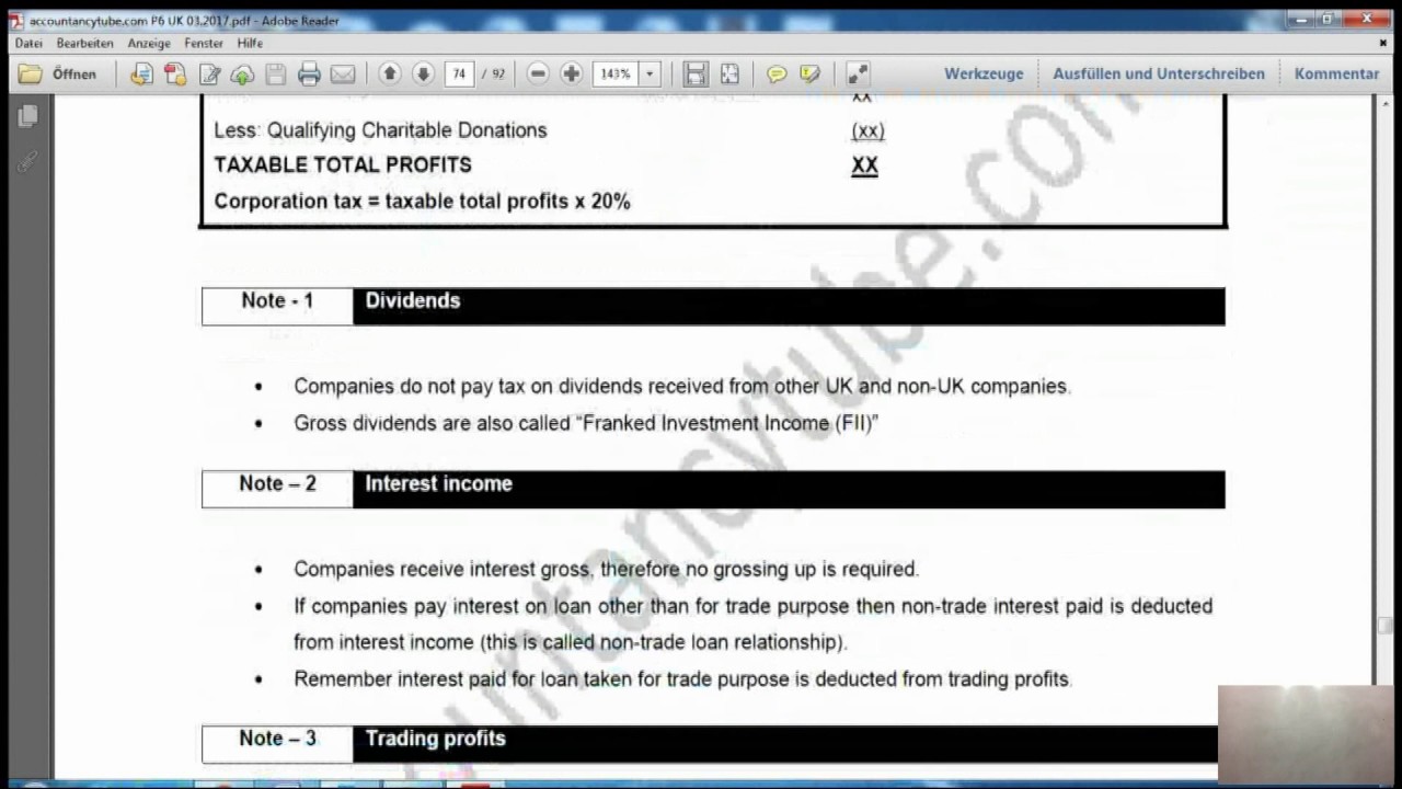ACCA Taxation | Corporation Tax Basics | AccountancyTube.com - YouTube