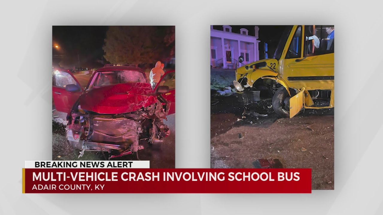 Crash involving school bus in Kentucky - YouTube