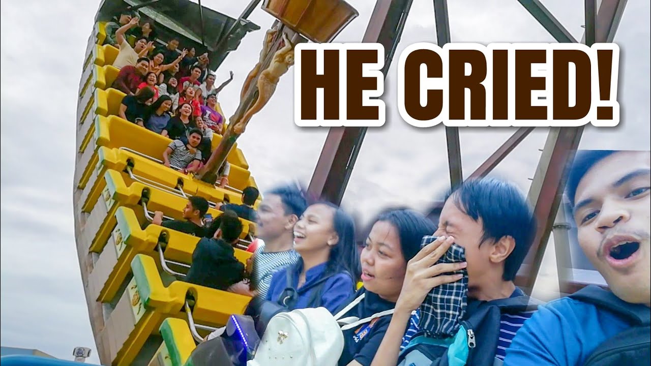 HE CRIED INSIDE THE GREATEST VIKING RIDE IN THE PHILIPPINES - YouTube