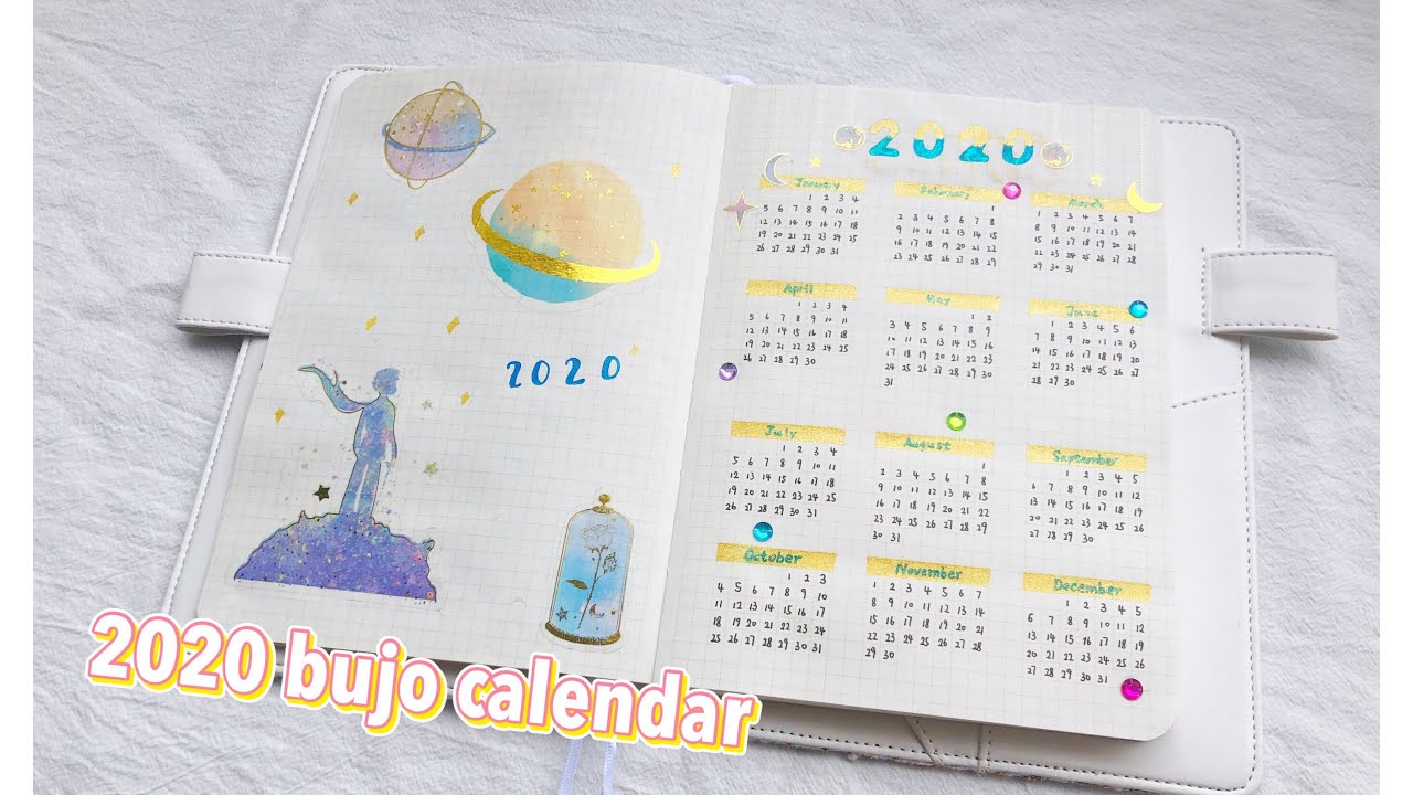 2020 bullet journal calendar - YouTube